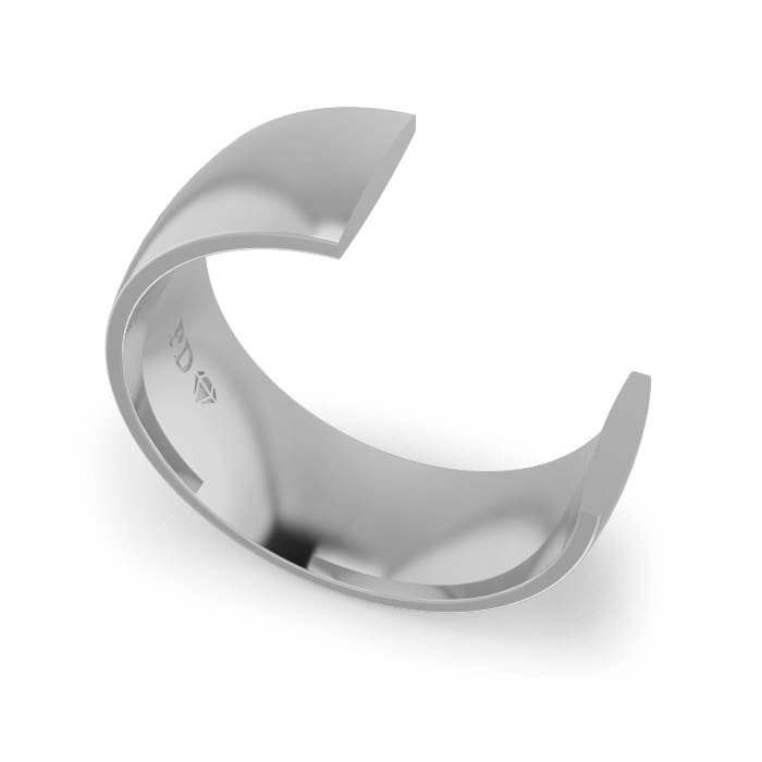 White Gold Gents Quarter Round Wedding Ring | PD NZ