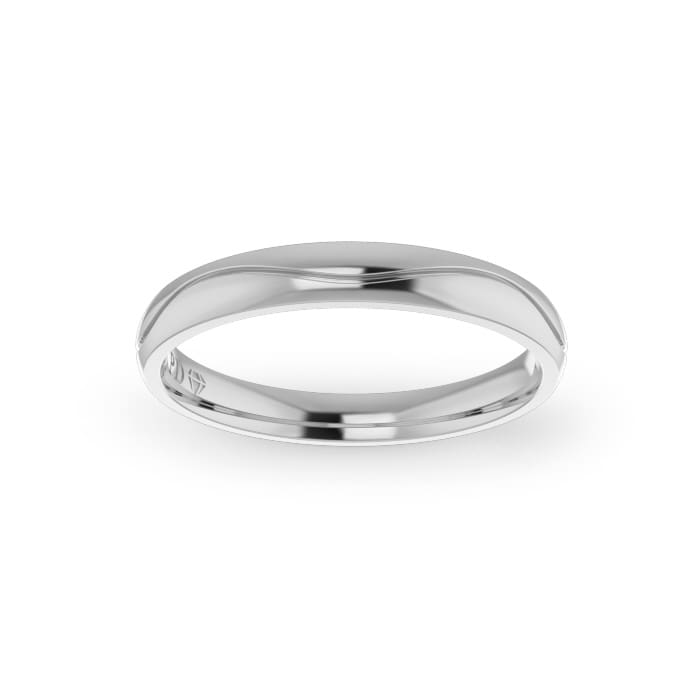 White Gold Gents Wave Wedding Ring