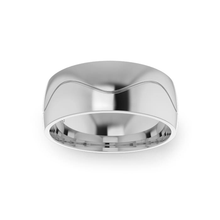 White Gold Gents Wave Wedding Ring