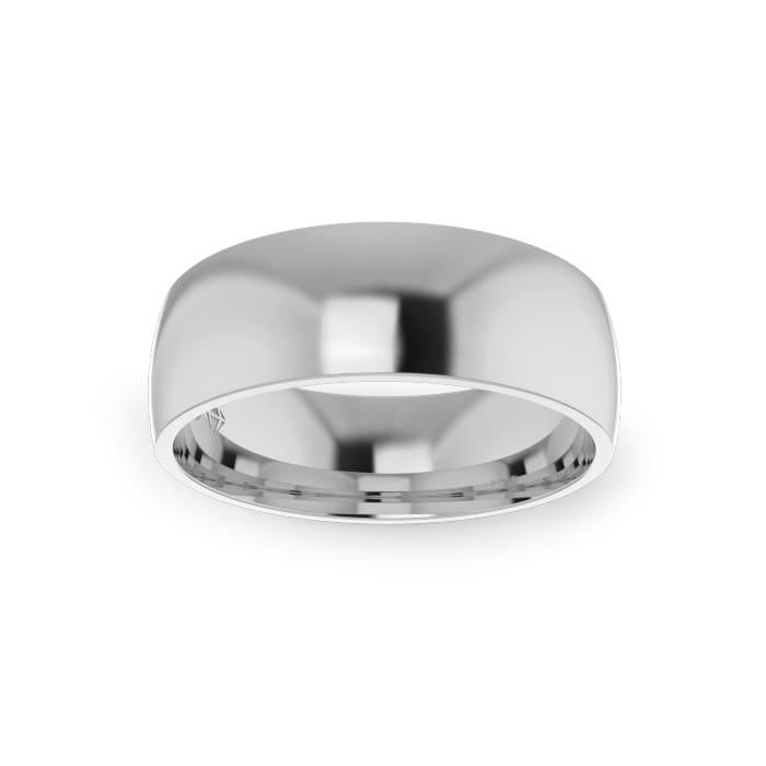 White Gold Gents Quarter Round Wedding Ring | PD NZ