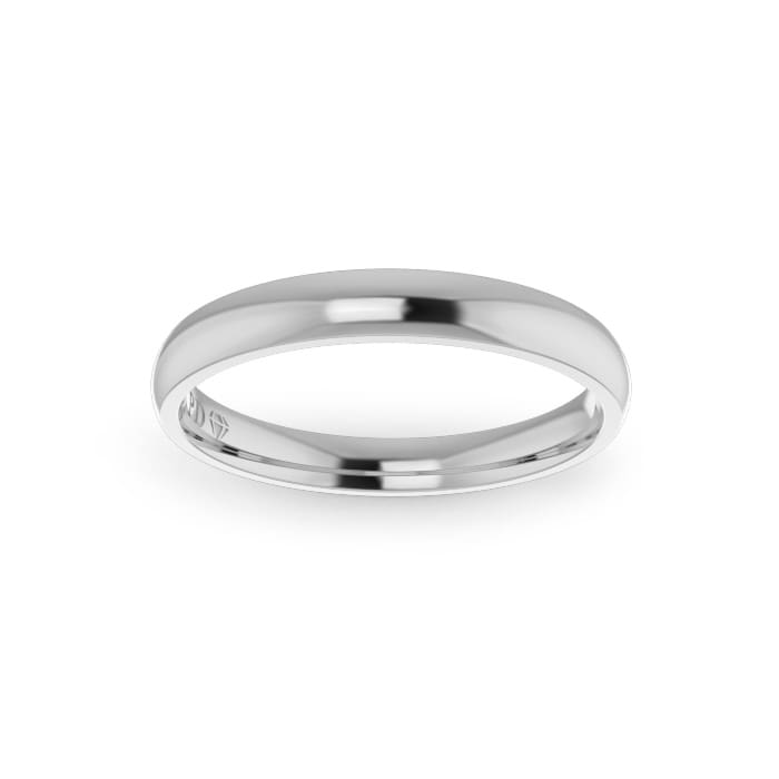 White Gold Gents Quarter Round Wedding Ring