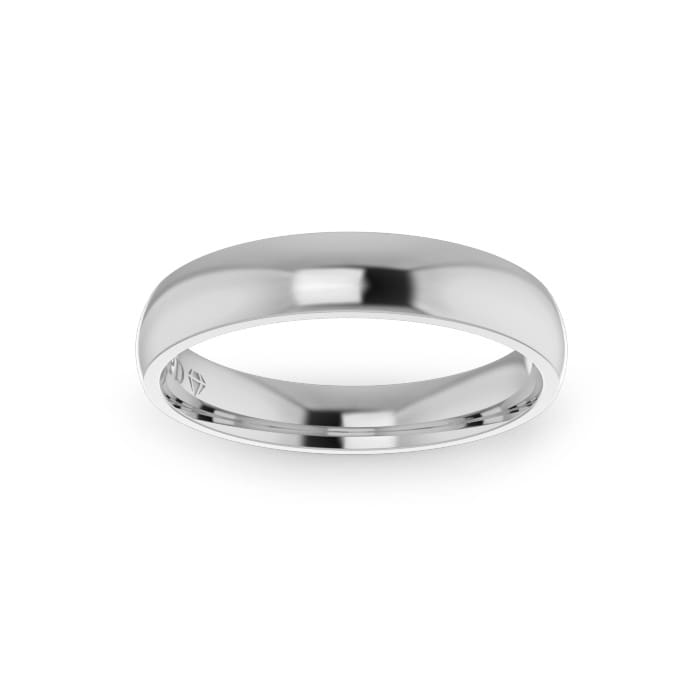White Gold Gents Quarter Round Wedding Ring | PD NZ