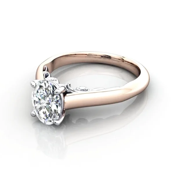 Oval Cut Solitaire Diamond Ring Rose Gold RS35 | PD NZ