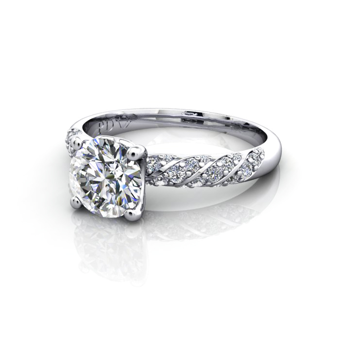 Solitaire Accent Diamond Ring RSA7 | Polished Diamonds NZ