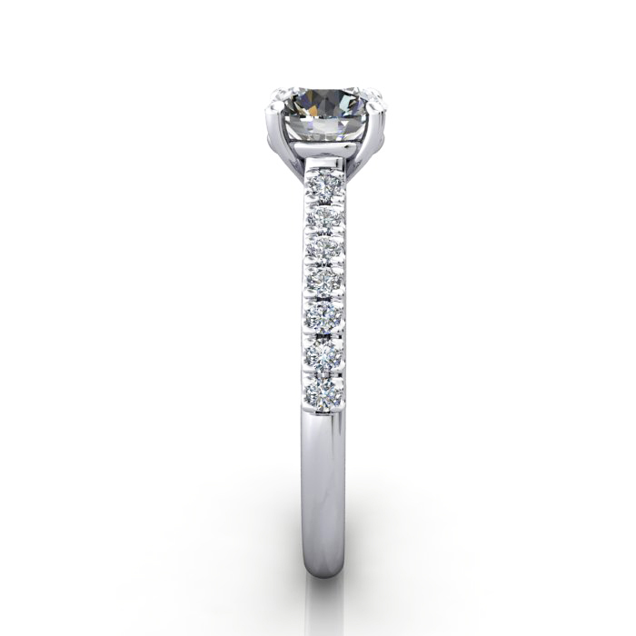 Solitaire Accent Diamond Ring RSA44 Polished Diamonds - Fine Jewellery NZ