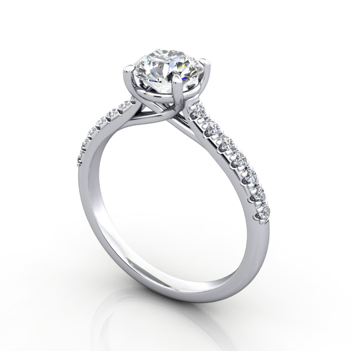 Solitaire Accent Diamond Ring RSA44 Polished Diamonds - Fine Jewellery NZ