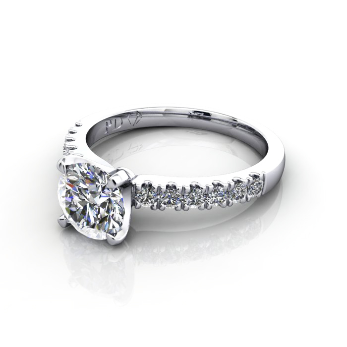 Solitaire Accent Diamond Ring RSA4 | Polished Diamonds NZ