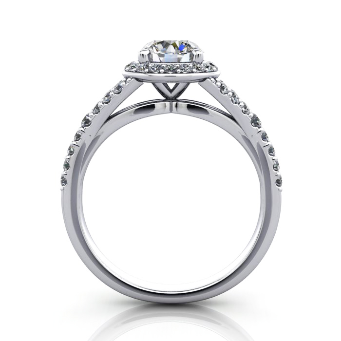 Round Brilliant Halo Diamond Ring Platinum RH3 | PD NZ